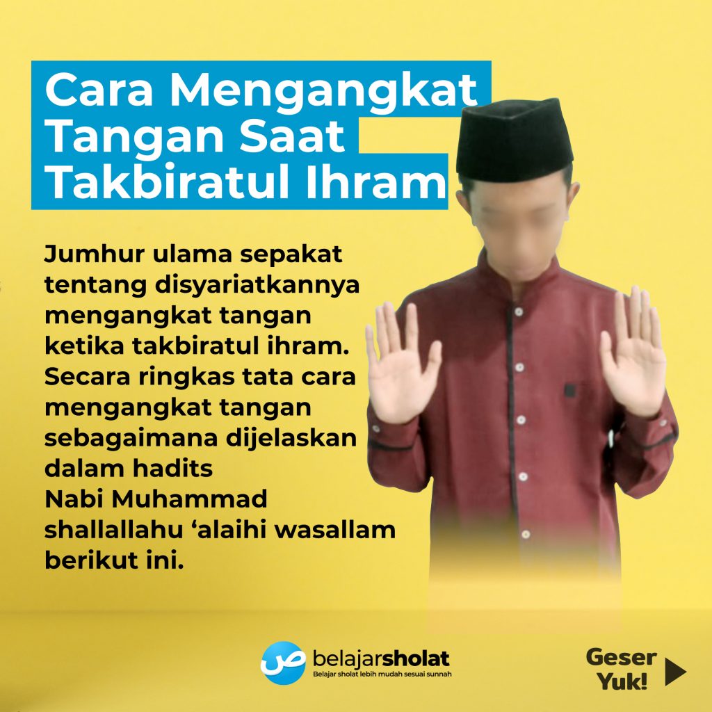 Gambar Cara Mengangkat Tangan Ketika Takbir - Belajar Cara Sholat Lengkap