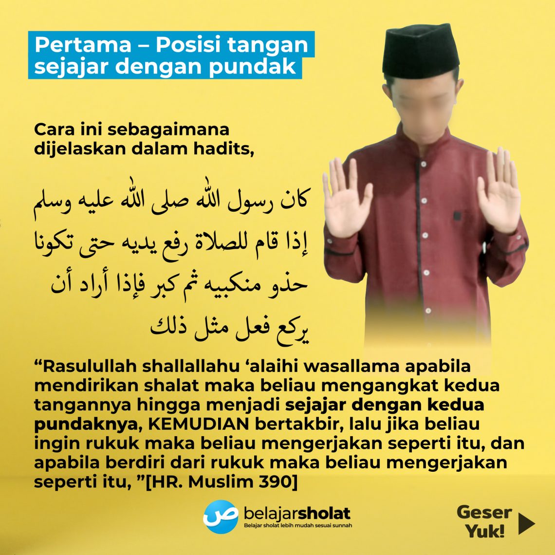 Gambar Cara Mengangkat Tangan Ketika Takbir - Belajar Cara Sholat Lengkap