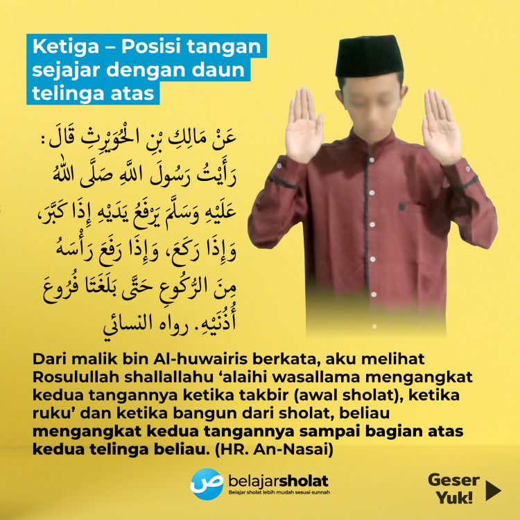 Gambar Cara Mengangkat Tangan Ketika Takbir - Belajar Cara Sholat Lengkap