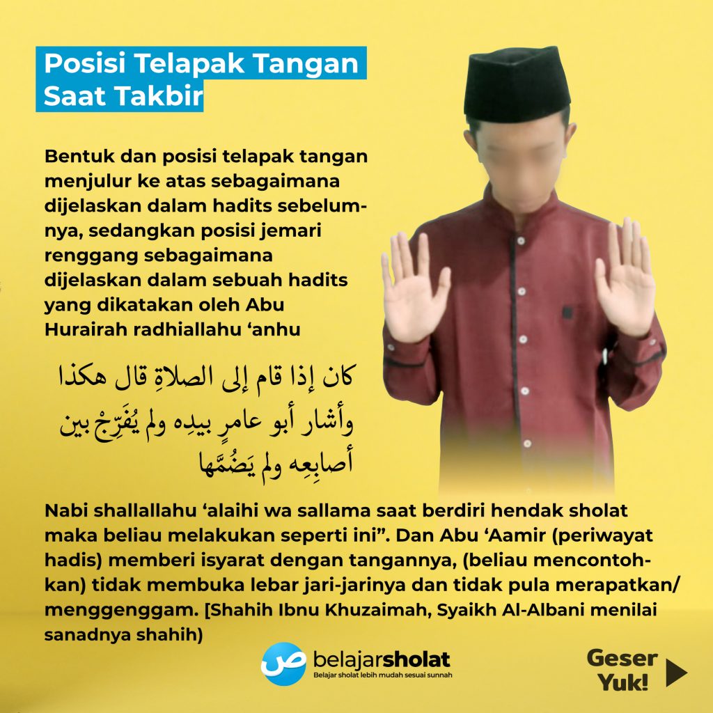 Gambar Cara Mengangkat Tangan Ketika Takbir - Belajar Cara Sholat Lengkap